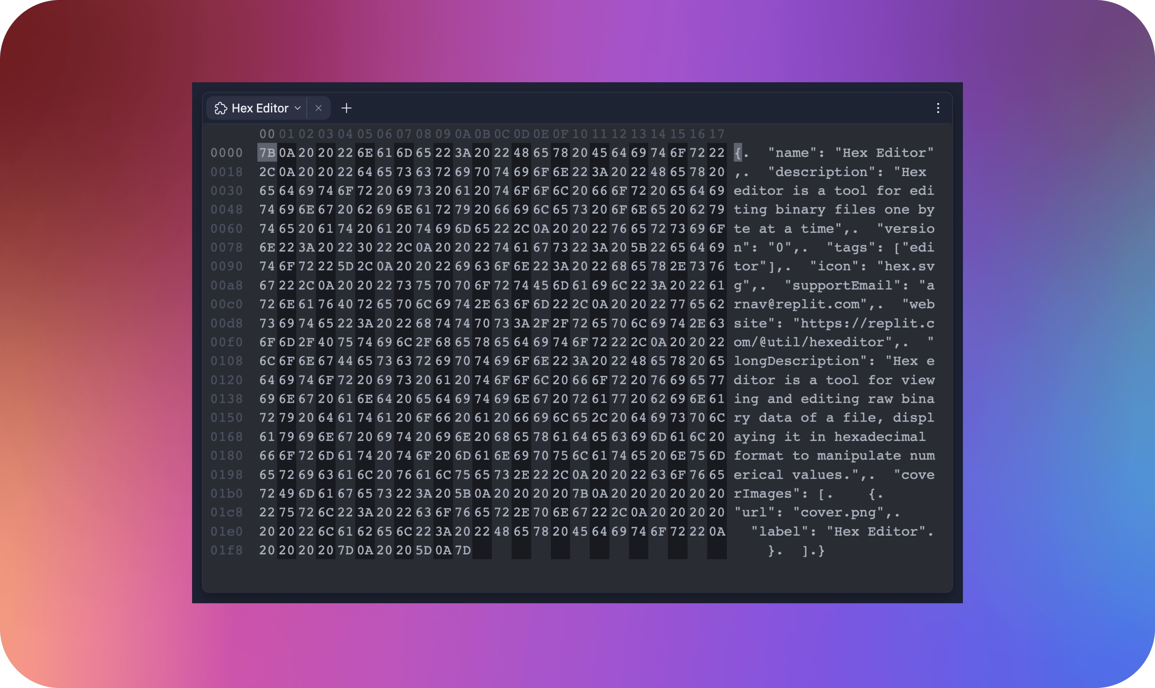 Hex Editor | Extensions - Replit